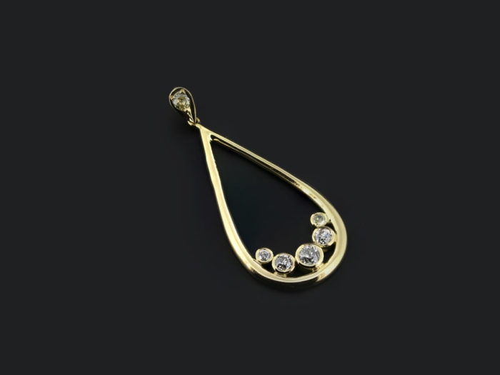 Bespoke-diamond-tear-drop-pendant - TheJewelleryWorkshop