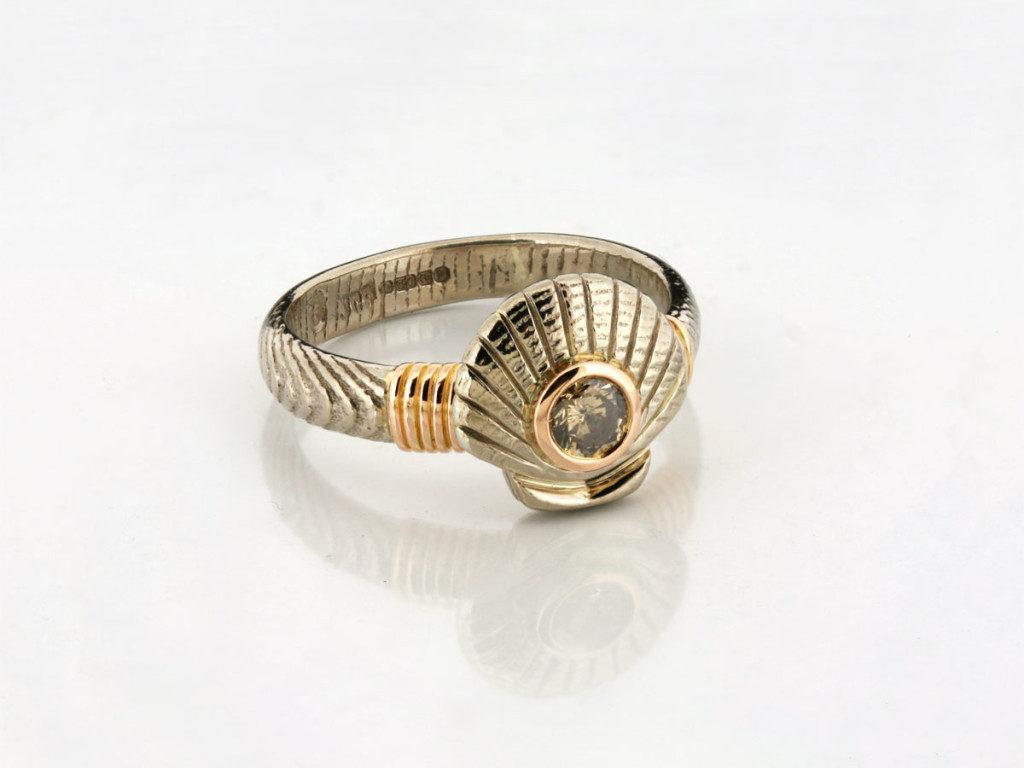 Bespoke-shell-engagement-ring - TheJewelleryWorkshop